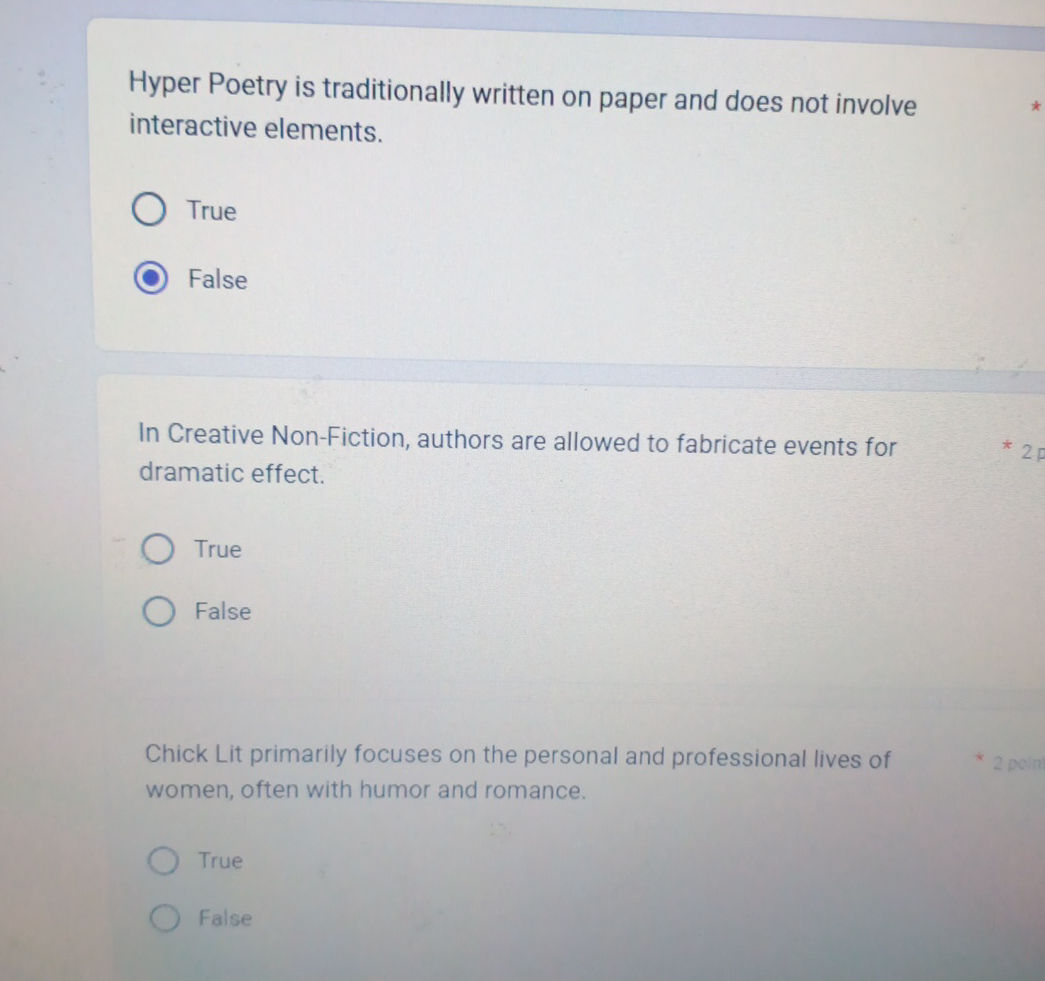 Hyper Poetry is traditionally written on | StudyX