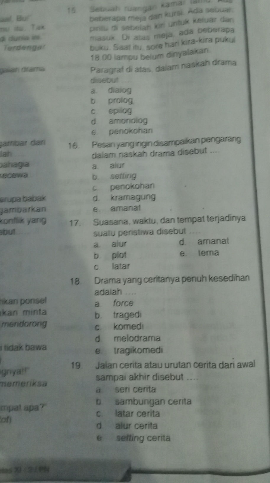 15. Paragraf di atas, dalam naskah drama | StudyX