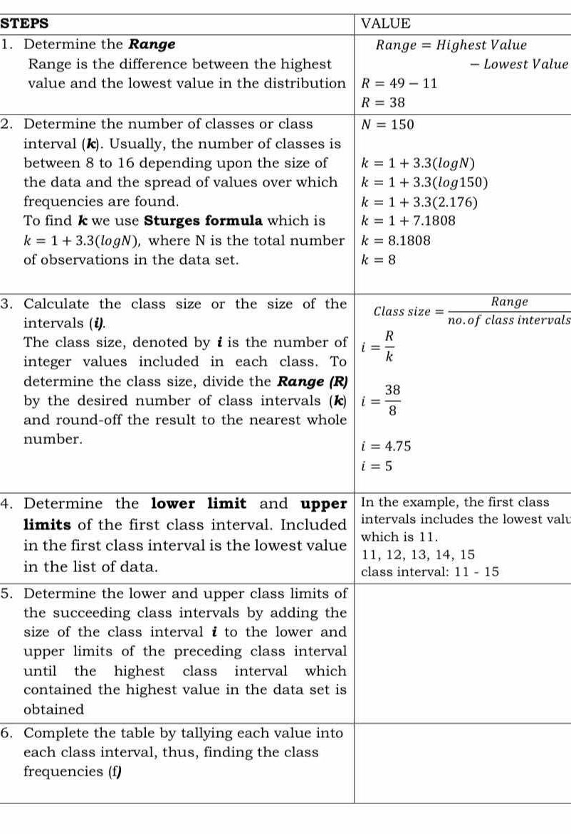 1. Determine the Range Range is the | StudyX