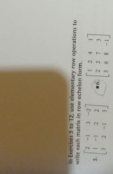 In Exercises 5 to 12, use elementary row | StudyX