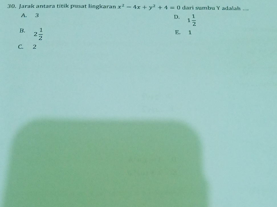 30. Jarak antara titik pusat lingkaran $x^2 | StudyX