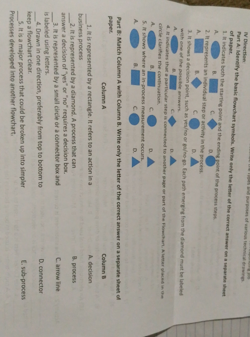 IV Direction: Part A: Identify the basic | StudyX