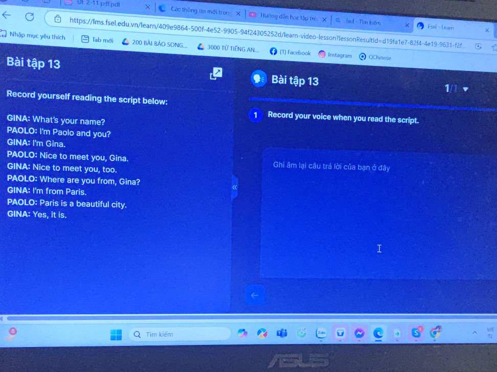 Bài tập 13 Record yourself reading the | StudyX