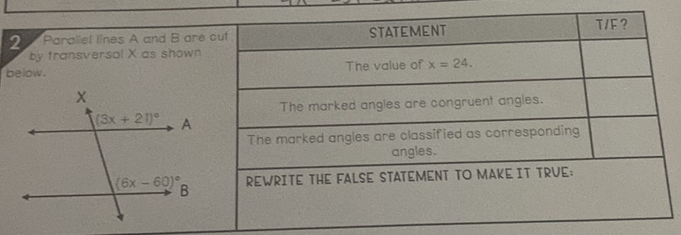 2 Parallel lines A and B are cut by | StudyX