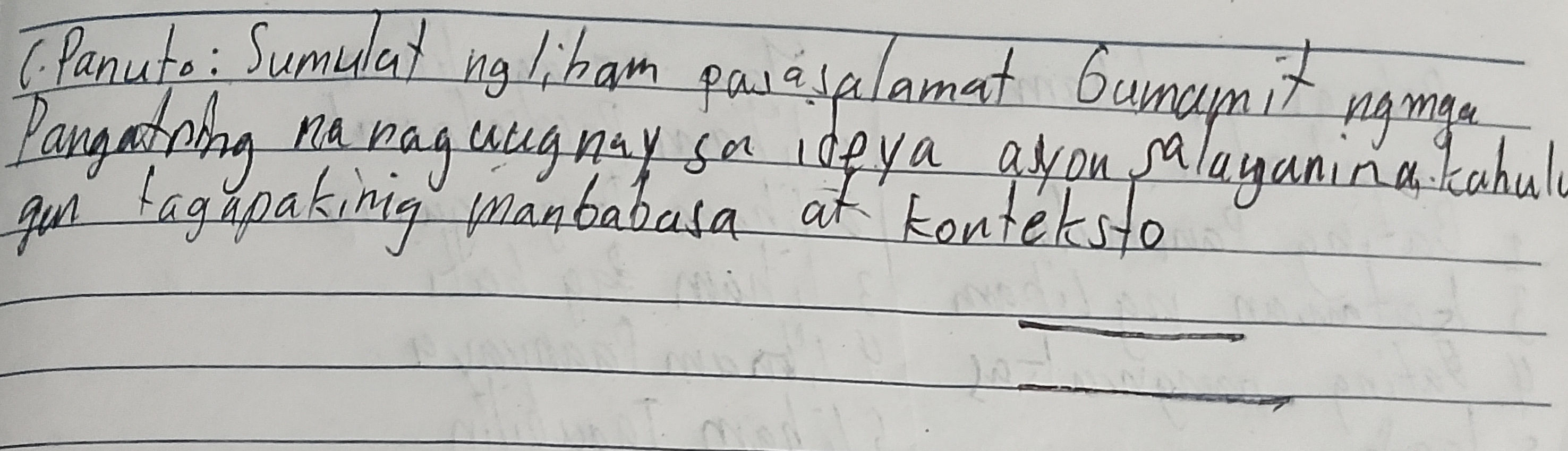 (Panuto: Sumulat ng liham pasasalamat | StudyX