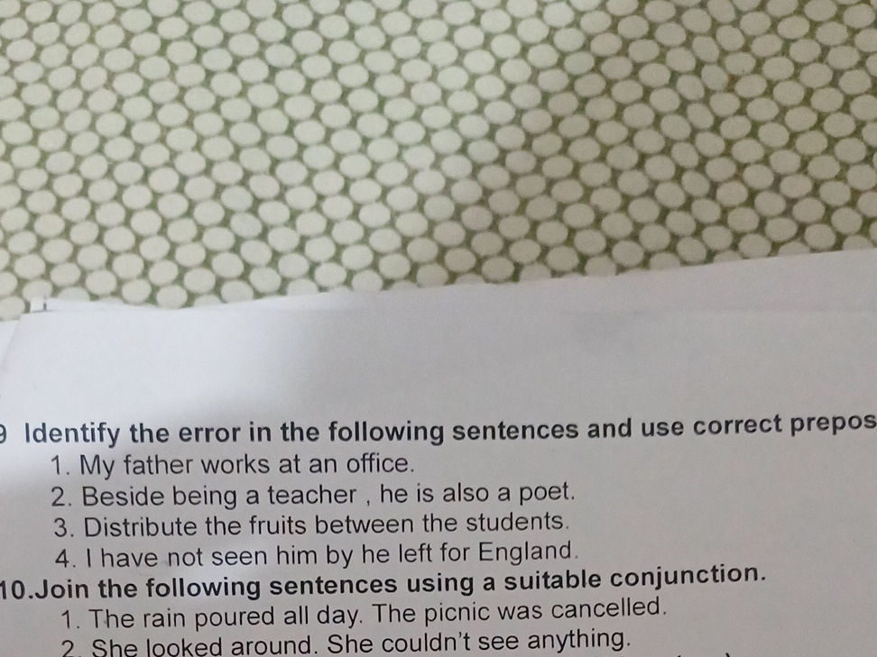 9 Identify the error in the following | StudyX