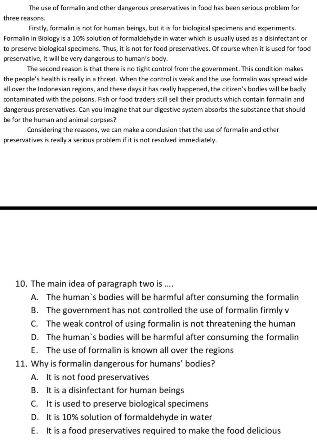 10. The main idea of paragraph two is .... | StudyX