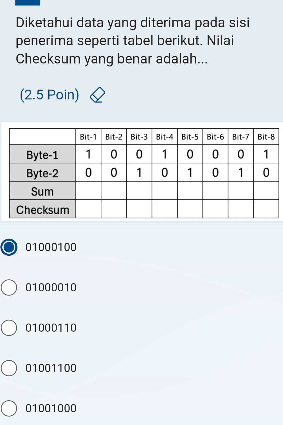 Diketahui data yang diterima pada sisi | StudyX
