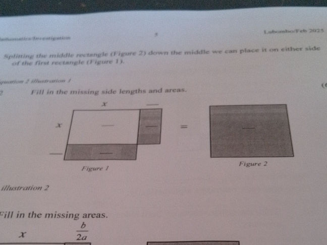 Fill in the missing side lengths and areas. | StudyX