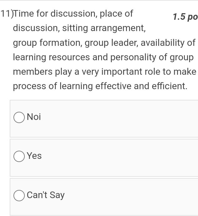 11) Time for discussion, place of | StudyX
