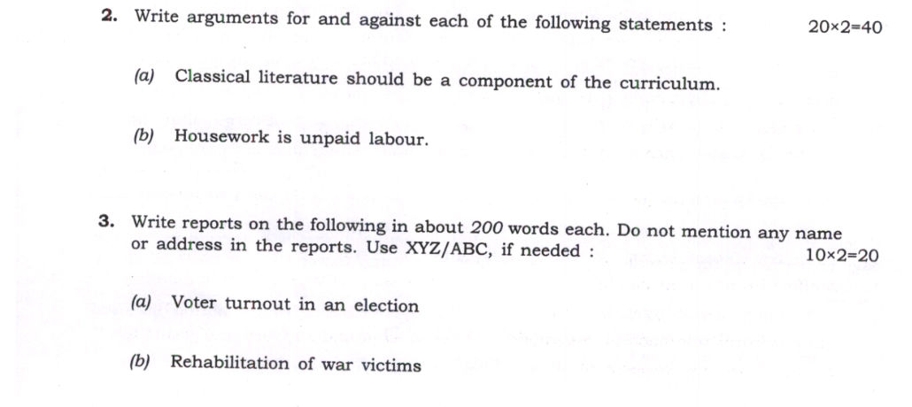 2. Write arguments for and against each of | StudyX