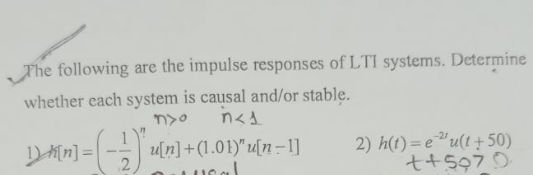 The following are the impulse responses of | StudyX