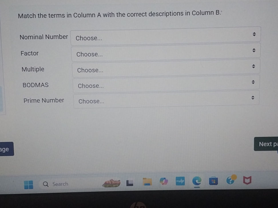 Match the terms in Column A with the correct | StudyX