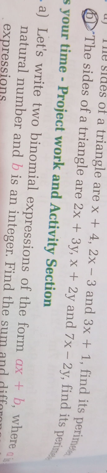 The sides of a triangle are x + 4, 2x - 3 | StudyX