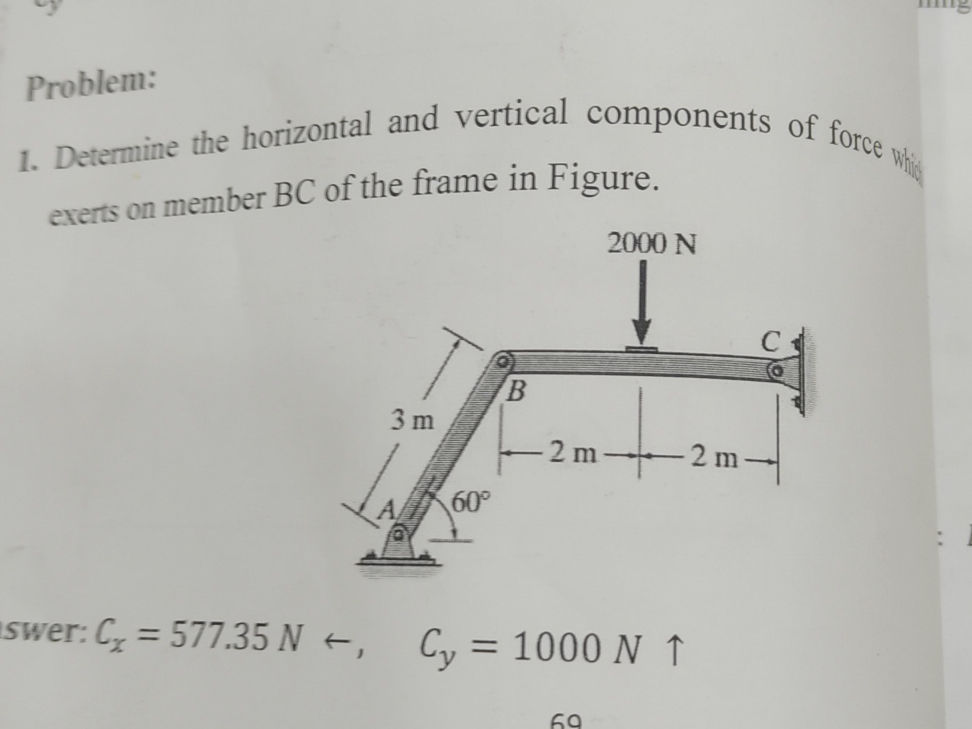 Problem: 1. Determine the horizontal and | StudyX