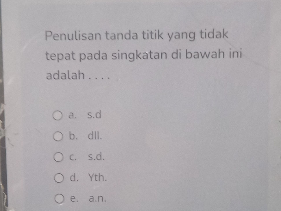 Penulisan tanda titik yang tidak tepat pada | StudyX