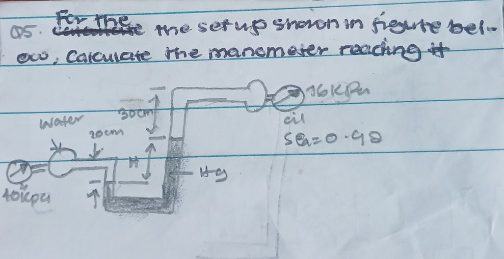 Q5. For the setup shown in figure below, | StudyX