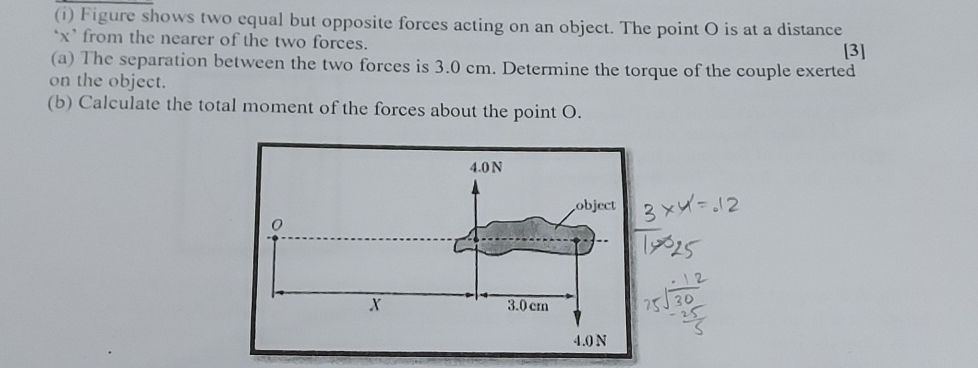 (1) Figure shows two equal but opposite | StudyX