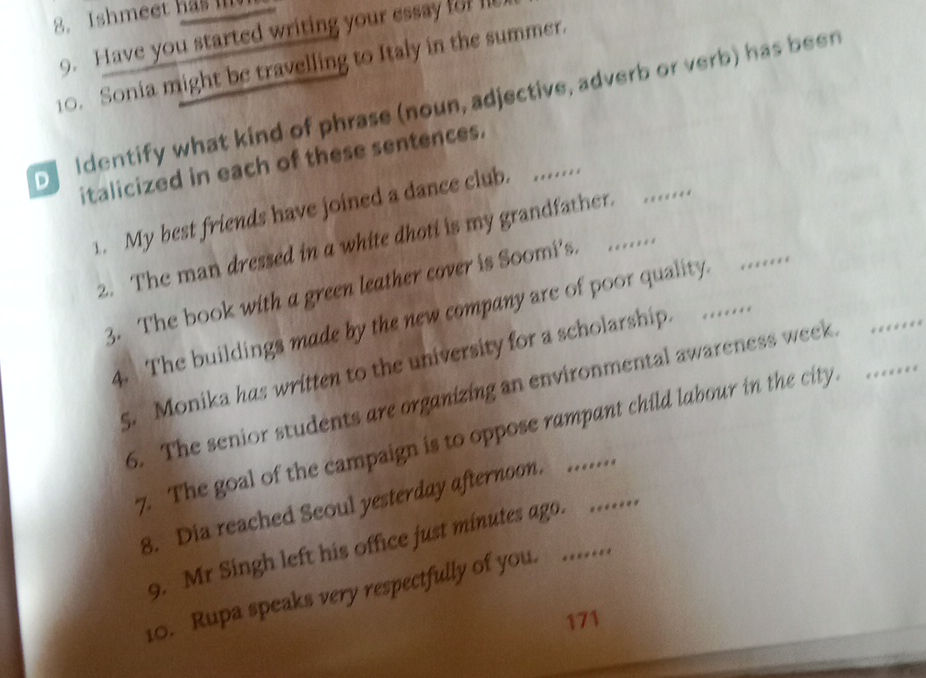 Identify what kind of phrase (noun, | StudyX