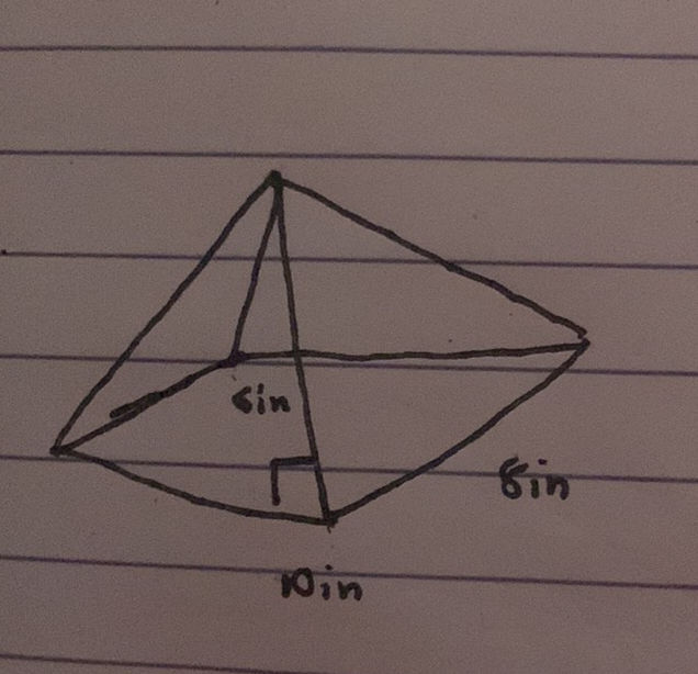 The image shows a pyramid with a square | StudyX