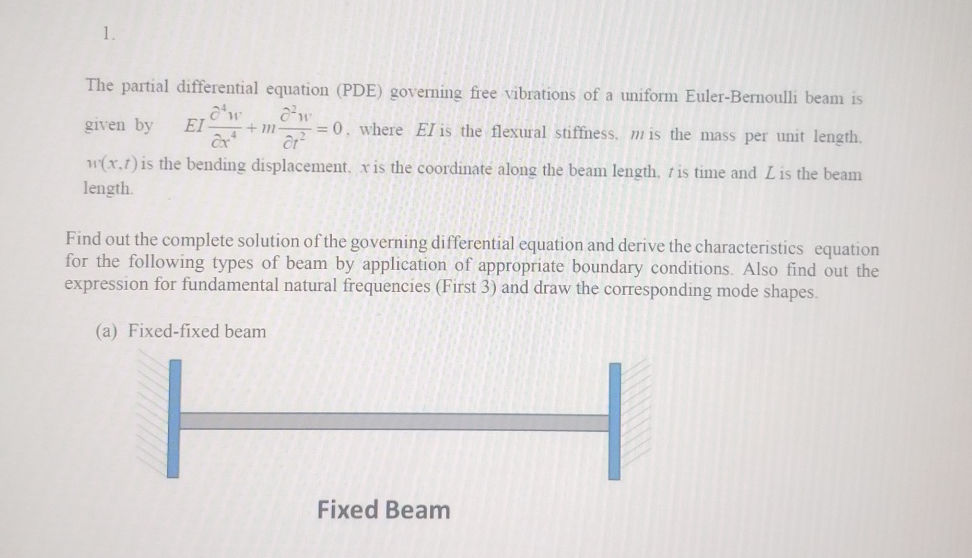 1. The partial differential equation (PDE) | StudyX