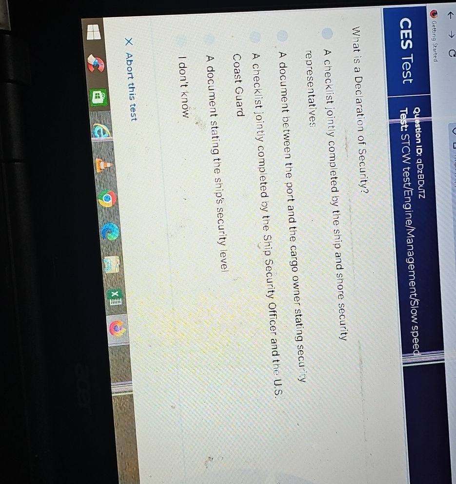 What is a Declaration of Security? A | StudyX