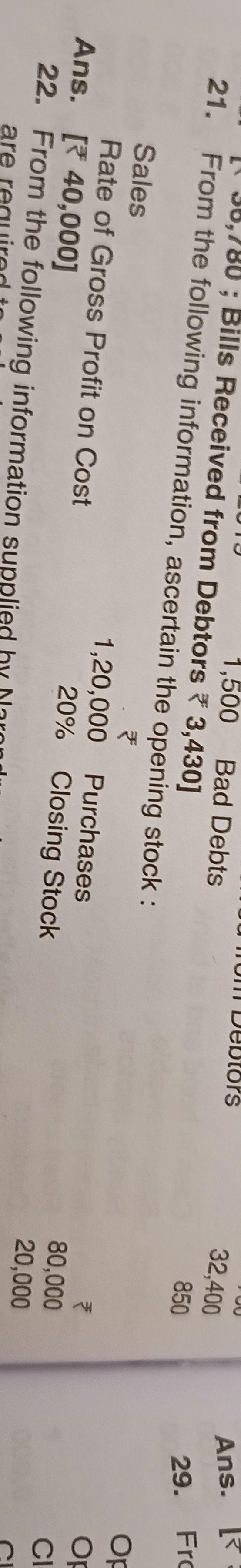 21. From the following information, | StudyX