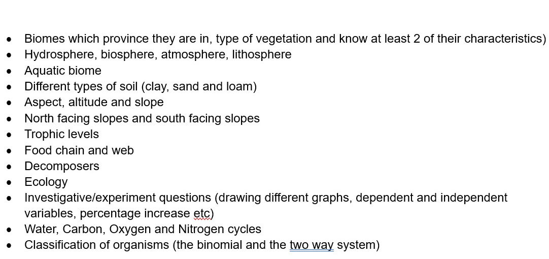 Biomes which province they are in, type of | StudyX