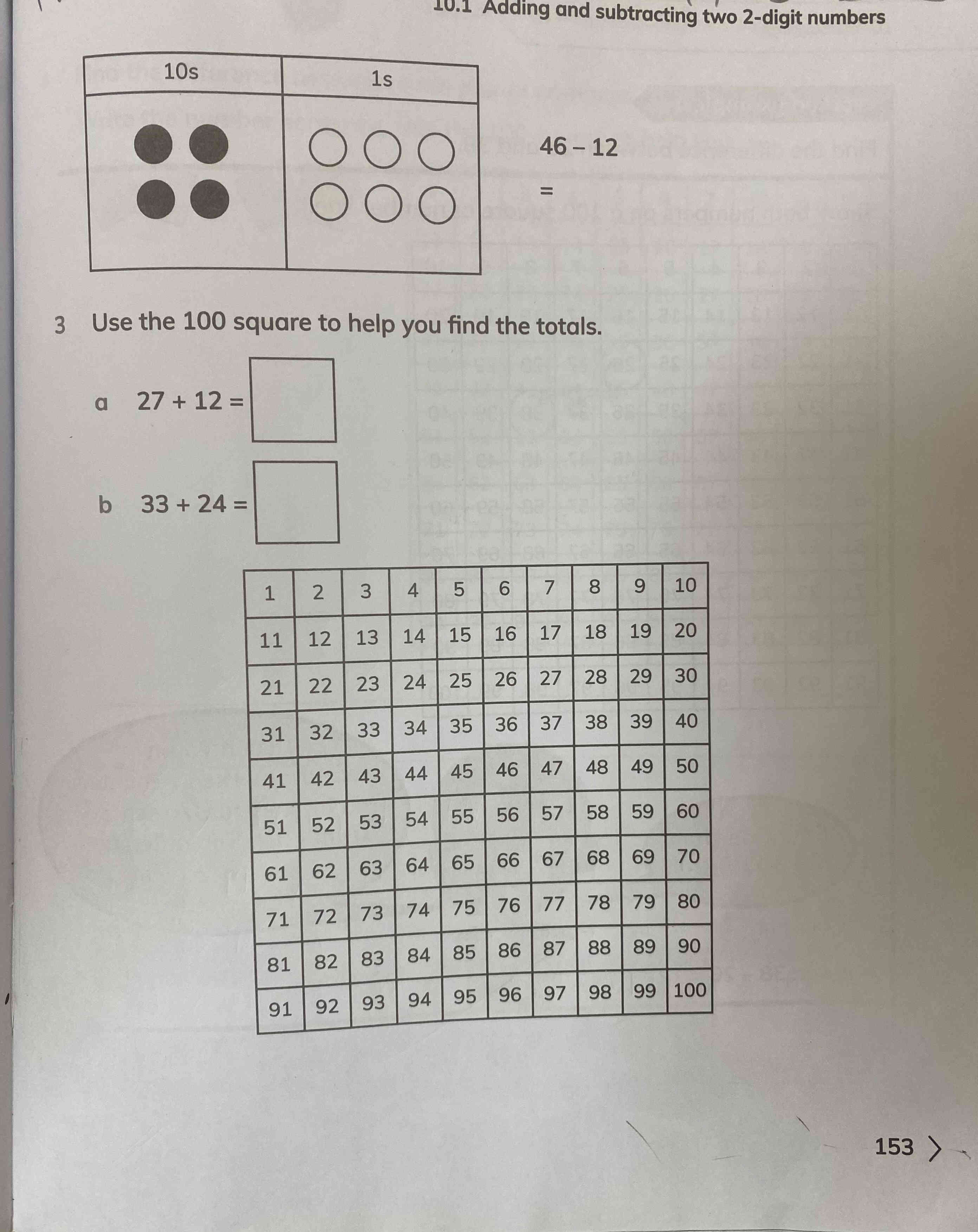 3 Use the 100 square to help you find the | StudyX