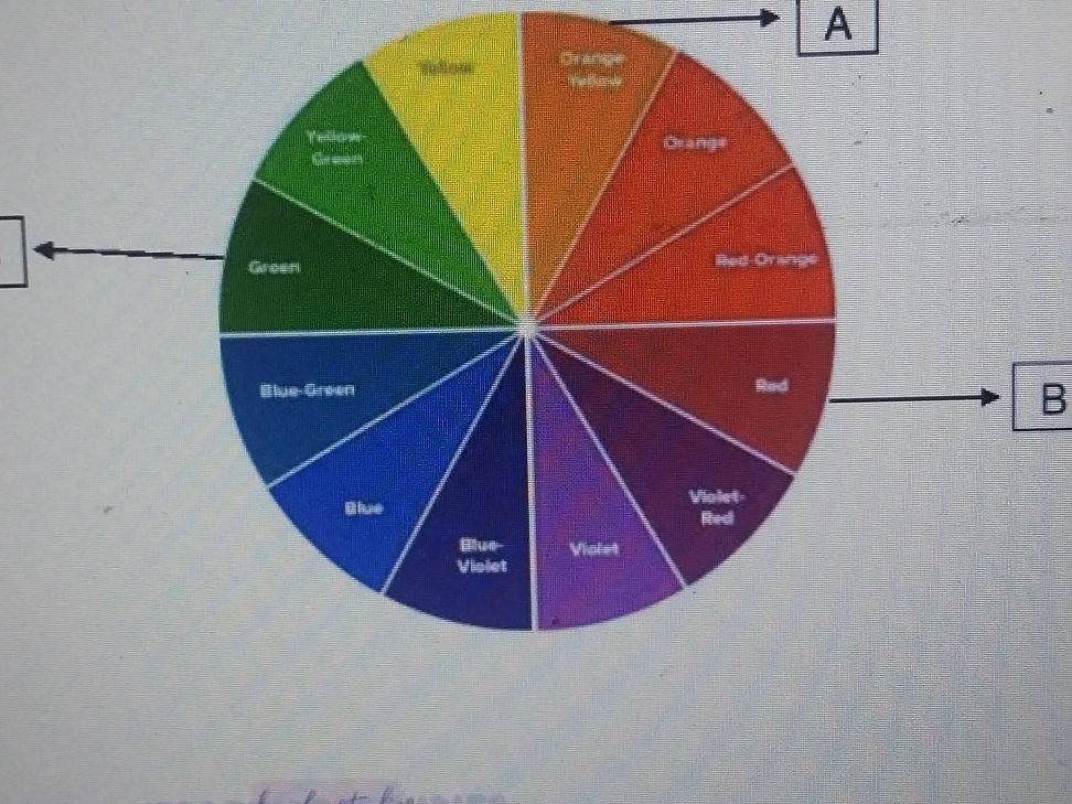 The image shows a color wheel with labels | StudyX