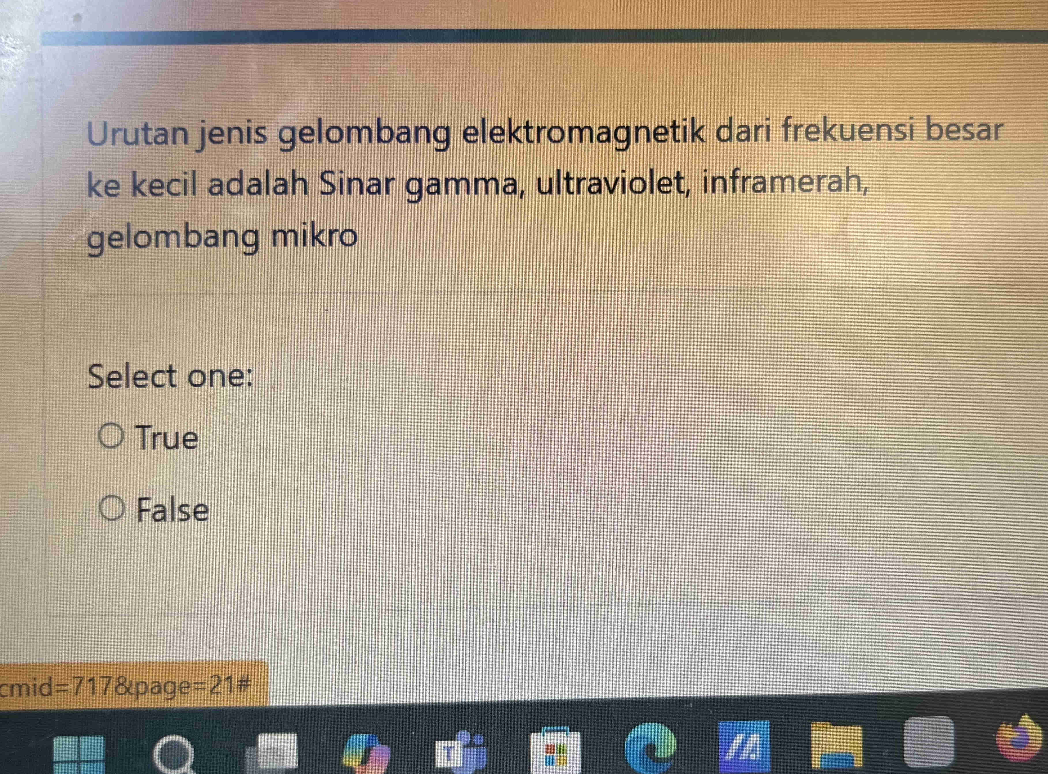 Urutan jenis gelombang elektromagnetik dari | StudyX