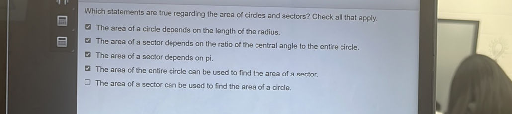 Which statements are true regarding the area | StudyX