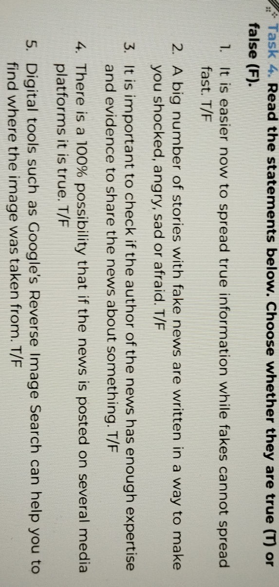 Task 4. Read the statements below. Choose | StudyX