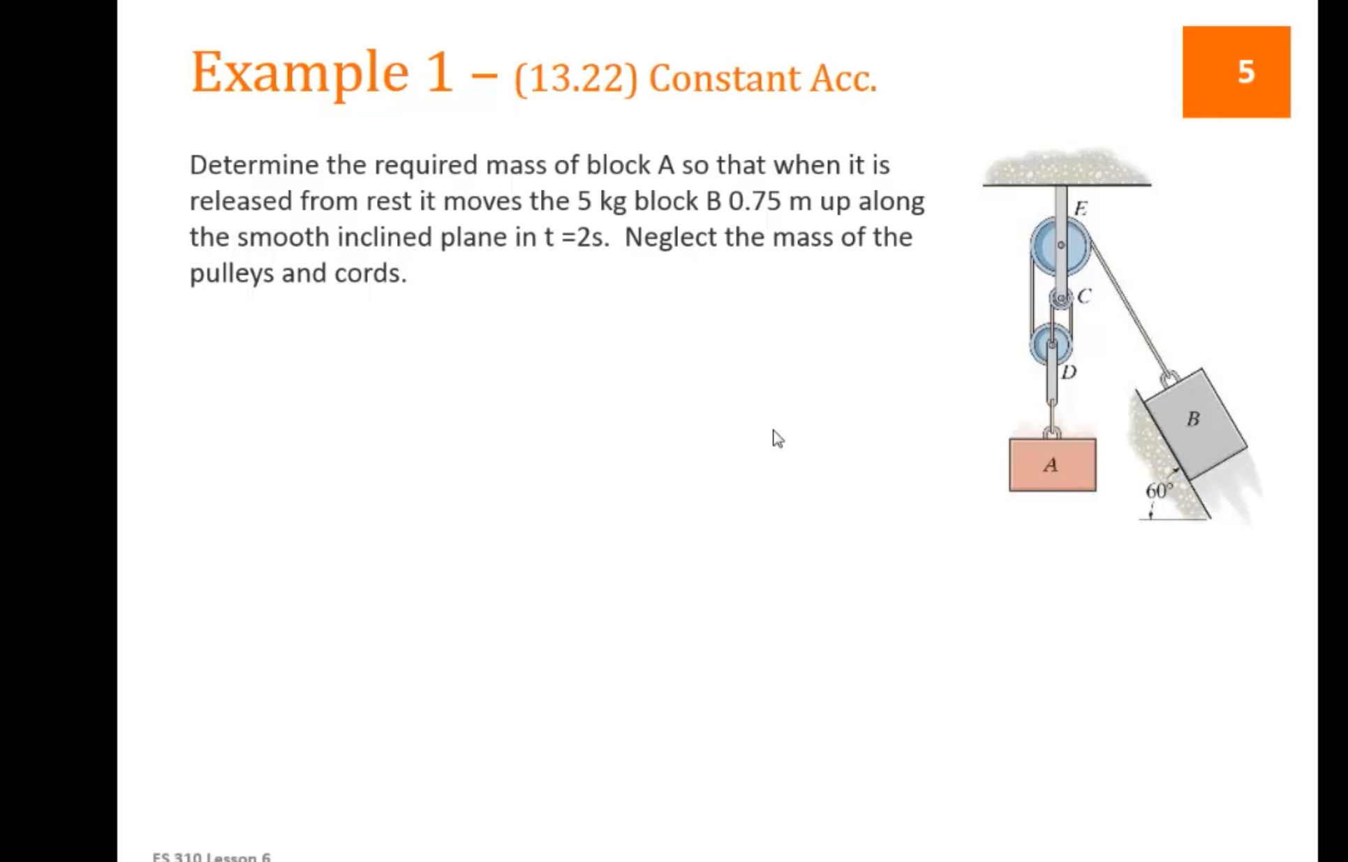 Determine the required mass of block A so | StudyX