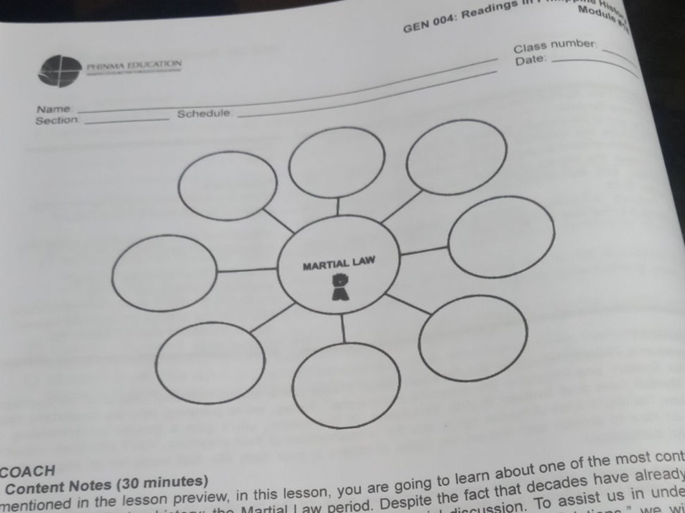 The image presents a mind map about "MARTIAL | StudyX