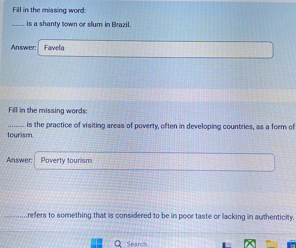 Fill in the missing word: ....... is a | StudyX