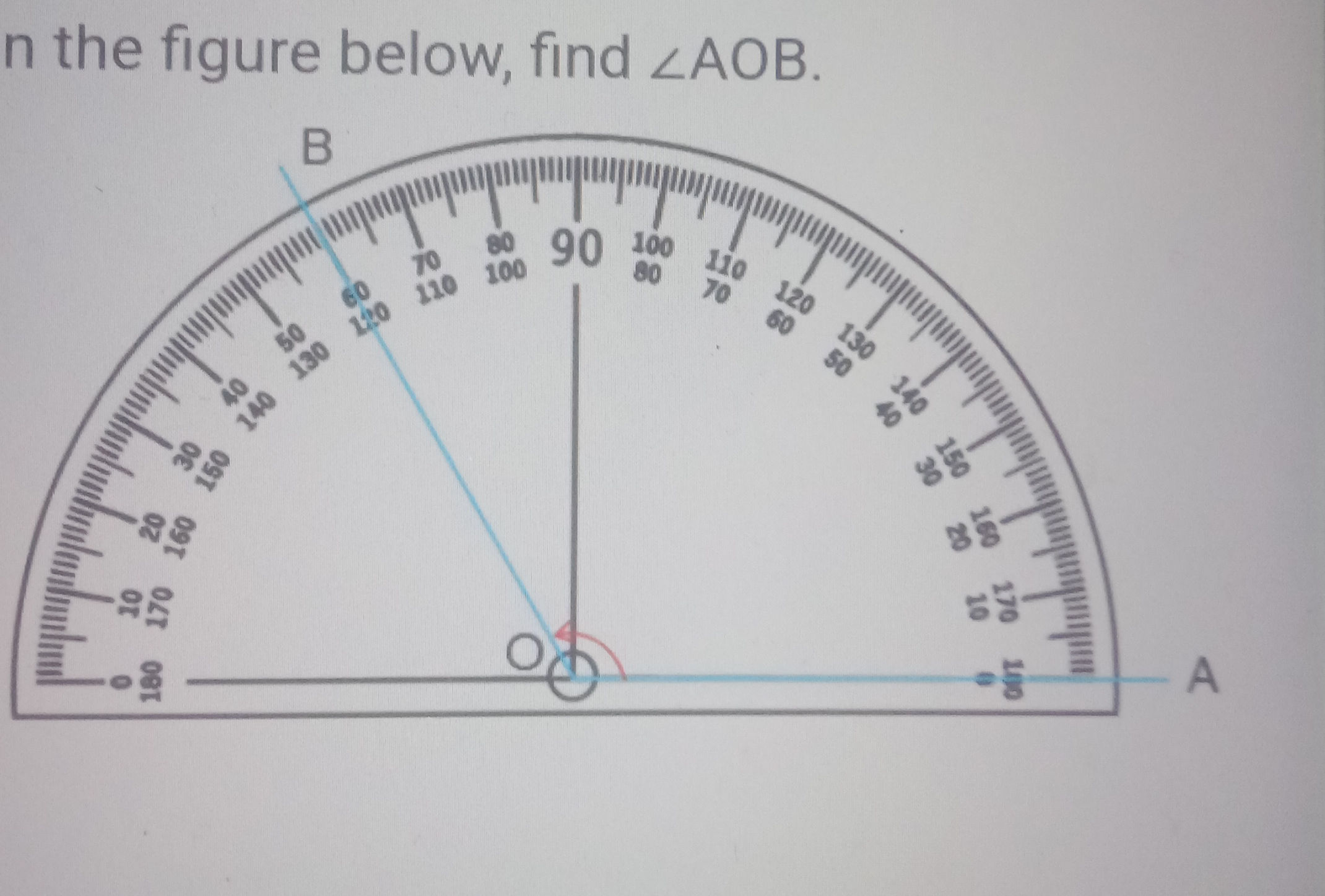 Find angle AOB in the figure | StudyX