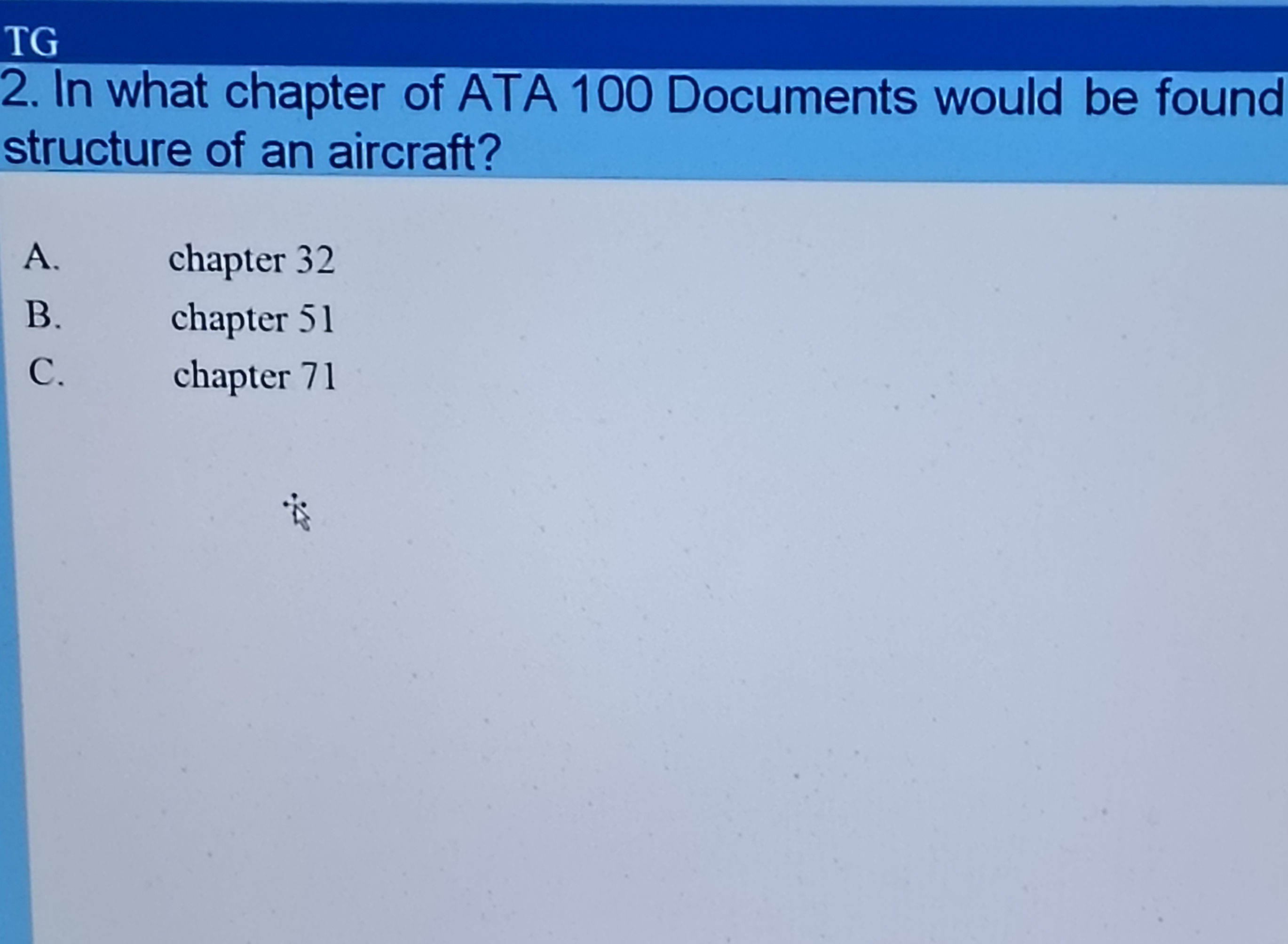 2. In what chapter of ATA 100 Documents | StudyX