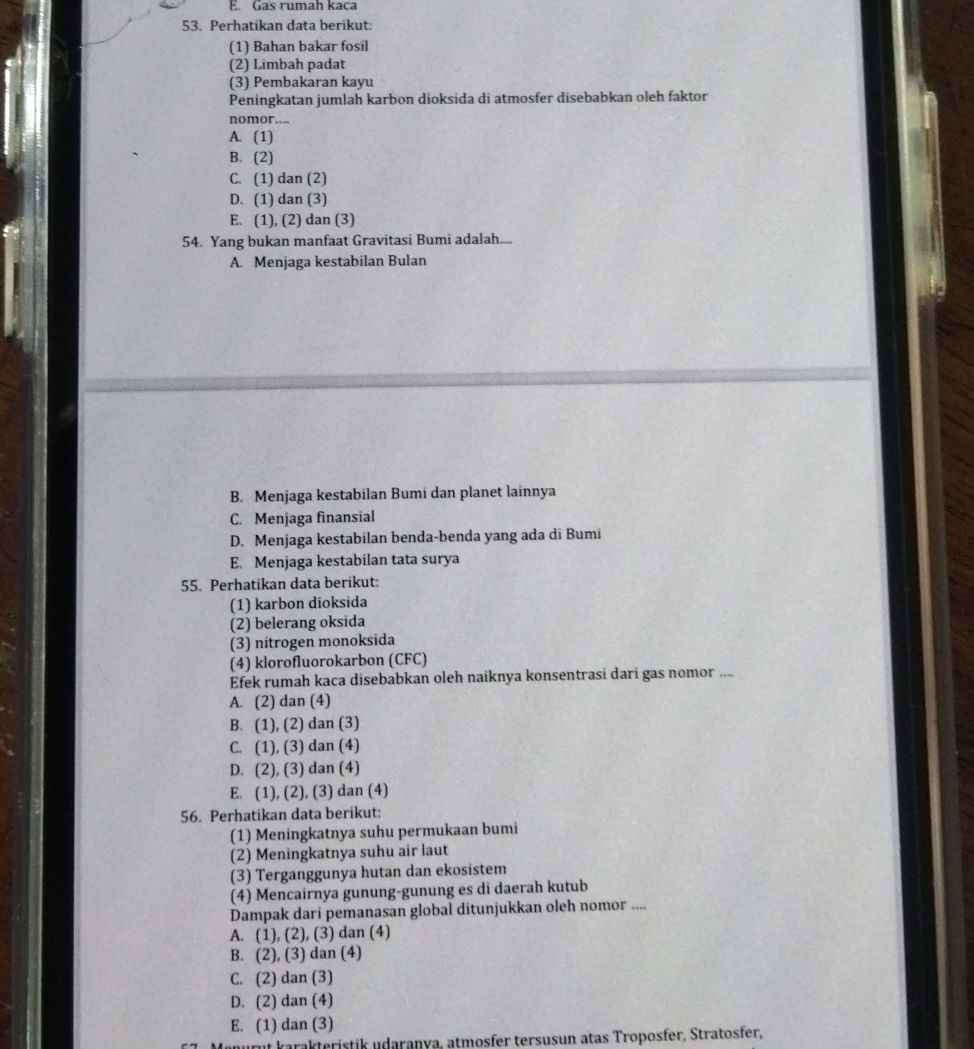 53. Perhatikan data berikut: (1) Bahan bakar | StudyX