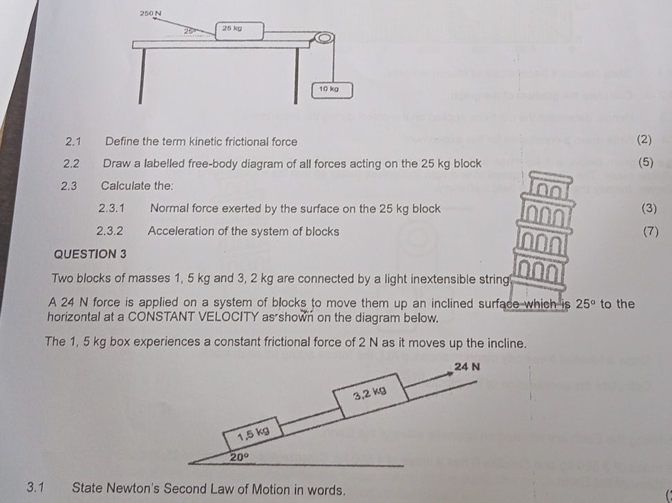2.1 Define the term kinetic frictional force | StudyX