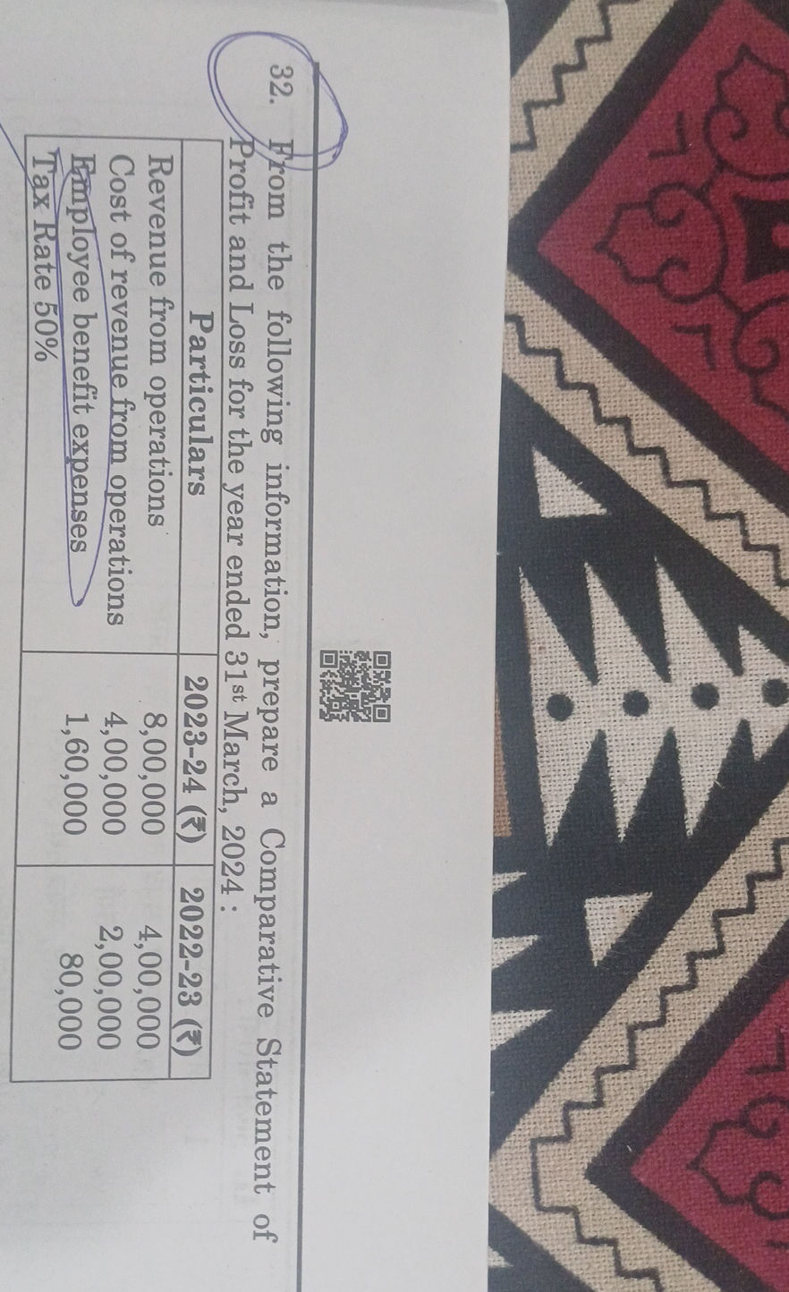 32. From the following information, prepare | StudyX