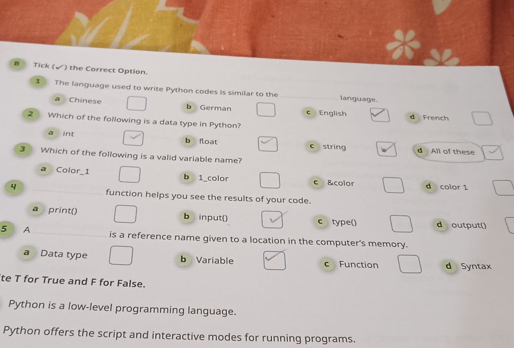 Tick ( ) the Correct Option. 1. The | StudyX