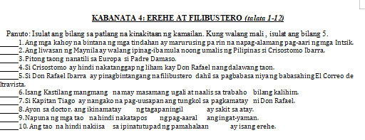KABANATA 4: EREHE AT FILIBUSTERO (talata | StudyX