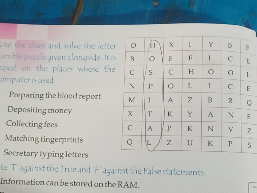 Use the clues and solve the letter umble | StudyX