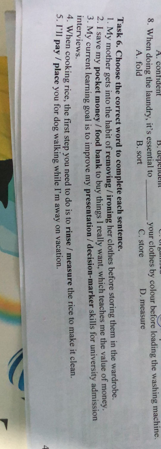 Task 6. Choose the correct word to complete | StudyX