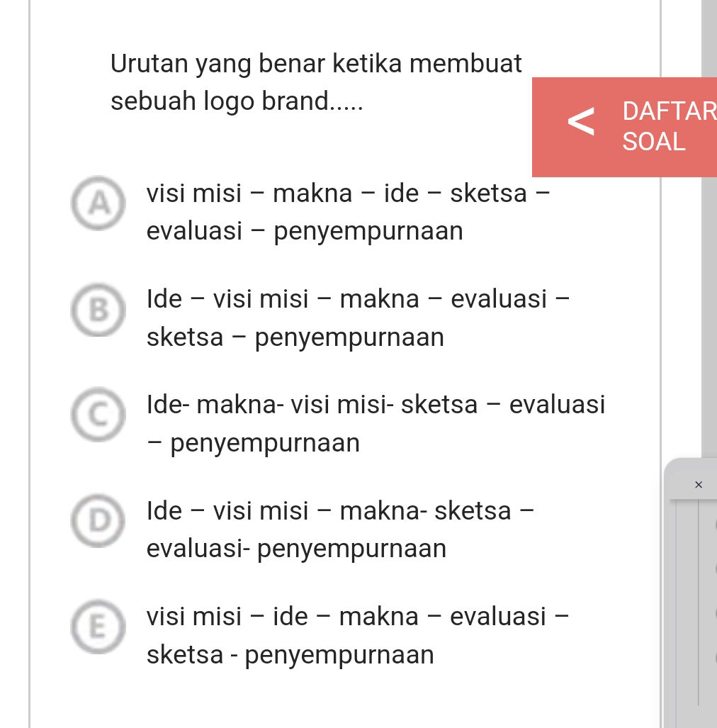 Urutan yang benar ketika membuat sebuah logo | StudyX