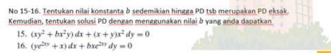 No 15-16. Tentukan nilai konstanta $b$ | StudyX