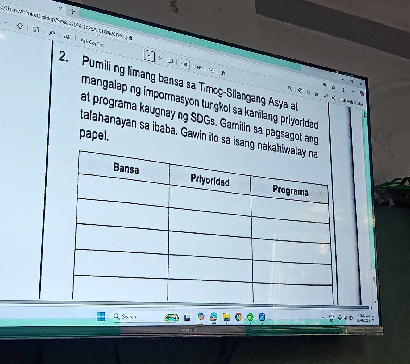 2. Pumili ng limang bansa sa Timog-Silangang | StudyX