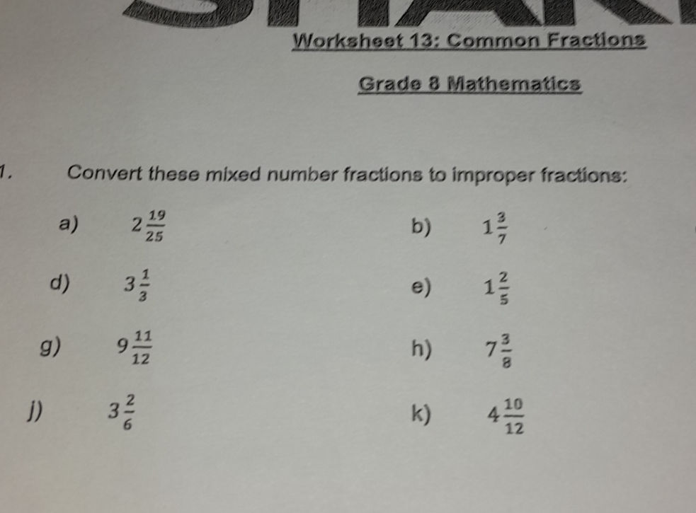 Convert these mixed number fractions to | StudyX