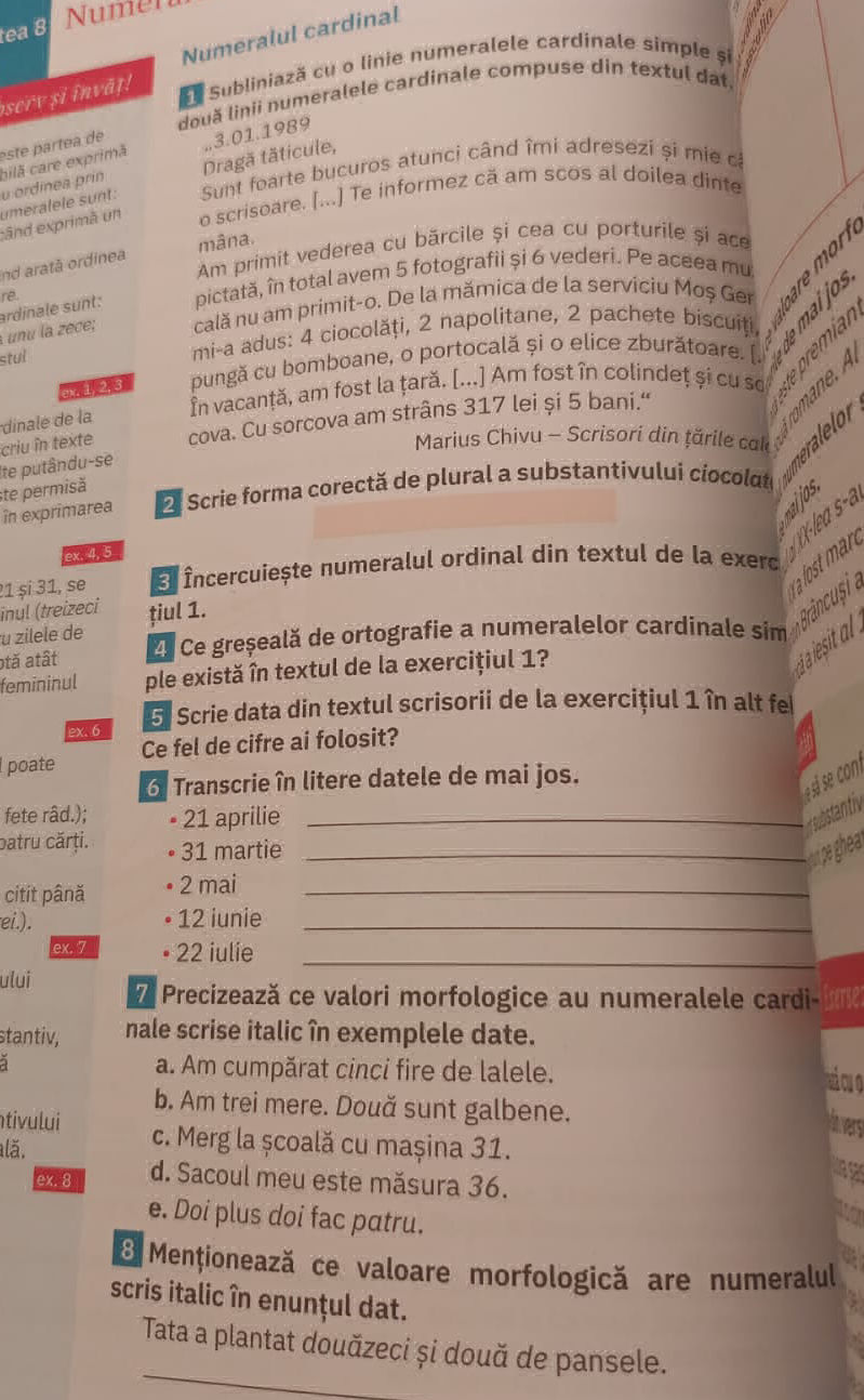 3. Încercuiește numeralul ordinal din textul | StudyX